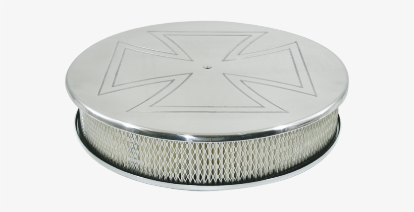 Cal Custom Air Cleaner Kit 14″ Iron Cross Chrome Billet - Circle ...