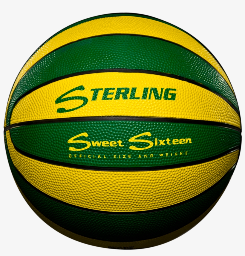 16 Panel Rubber Camp Basketball - Basketball Green And Yellow ...