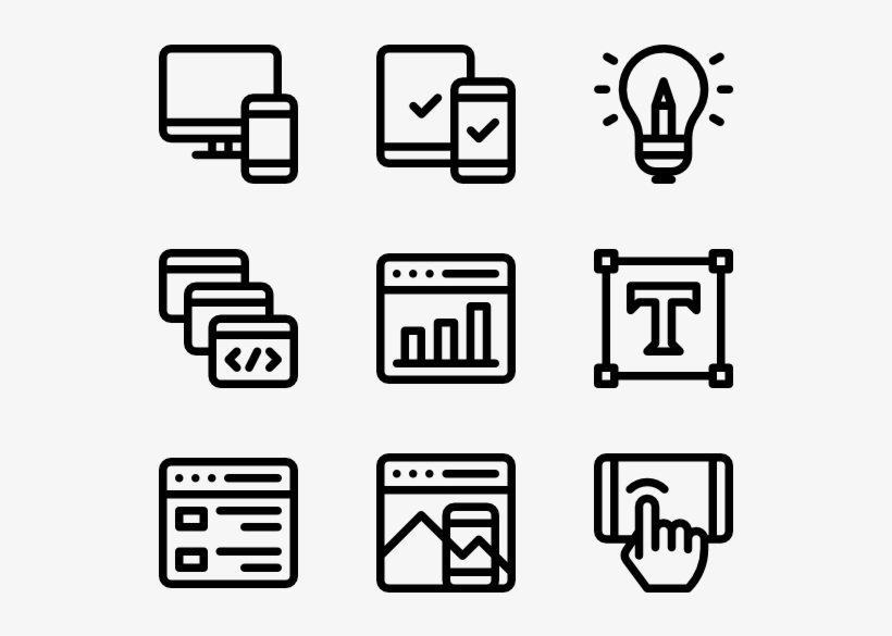 Responsive Design - Drafting Vector Icons - 600x564 PNG Download - PNGkit