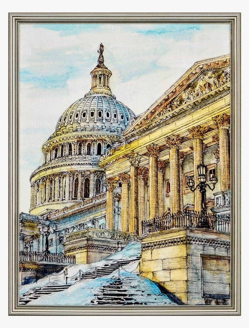 Cityscape - Washington Dc - Painting - 1000x1000 PNG Download - PNGkit