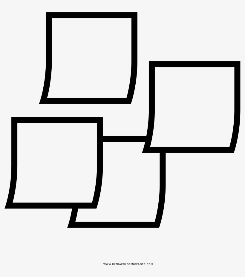 Download Transparent Sticky Notes Coloring Page - Line Art - PNGkit