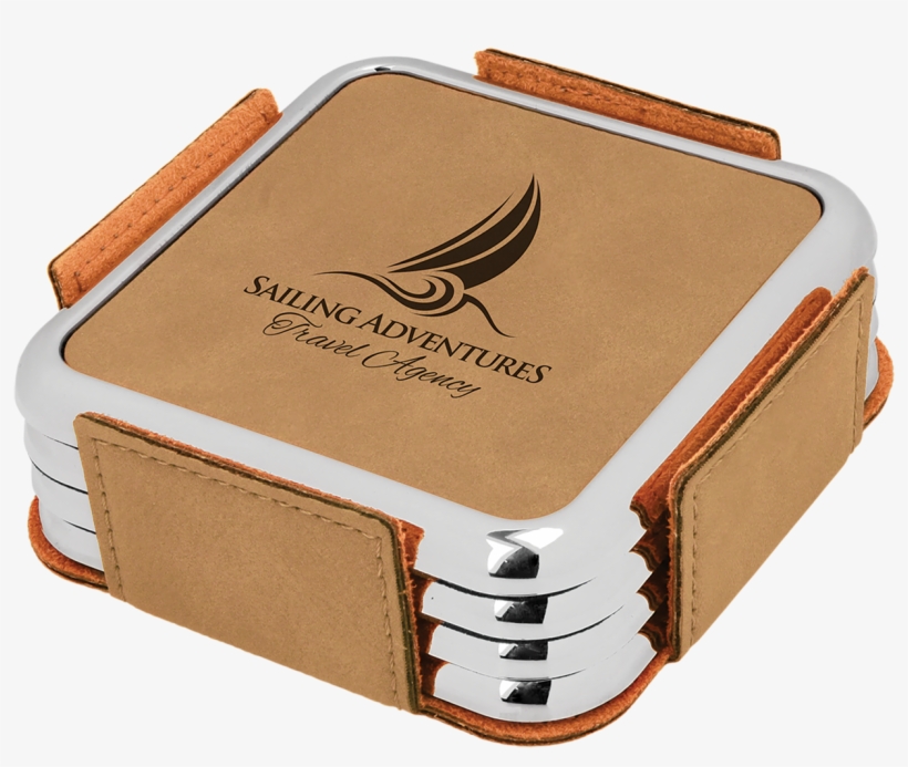 Light Brown Coaster Set With Custom Laser Engraving - Drink Coaster ...