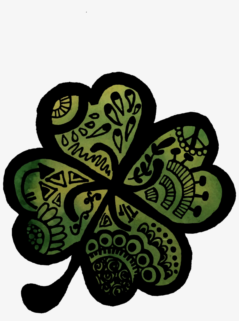 Four Leaf Clover Zentangle - Shamrock - 3024x4032 PNG Download - PNGkit