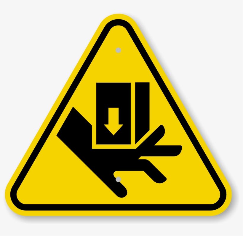 Pinch Point Warning Sign - Pinch Point Symbol - 800x716 PNG Download ...