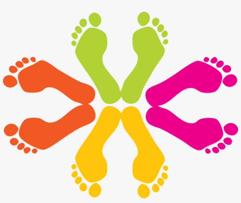 Colorful Footprints Clipart Free