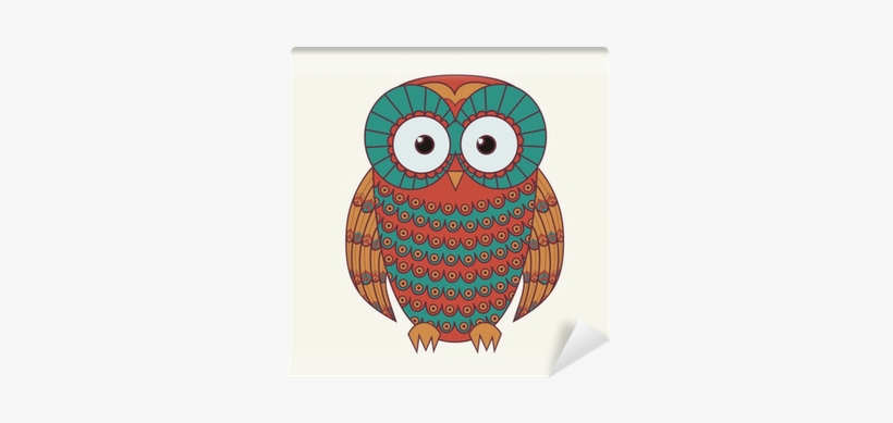 Vector Illustration Of Decorative Cute Owl Wall Mural - Animal ...