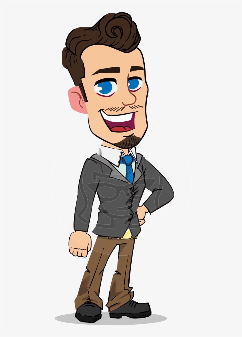 Simple Style Cartoon Of A Businessman With Goatee - Cartoon - 957x1060 ...