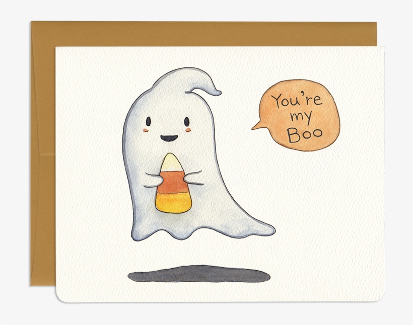 Sweet Ghost Greeting Card - Cartoon - 800x661 PNG Download - PNGkit