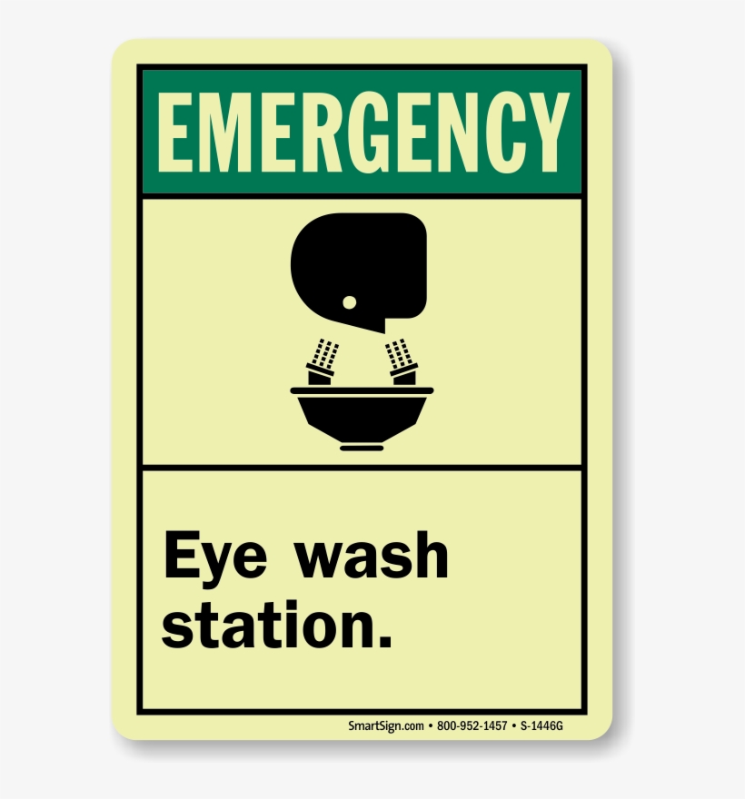 Emergency Eye Wash Station Sign - Poster - 579x800 PNG Download - PNGkit