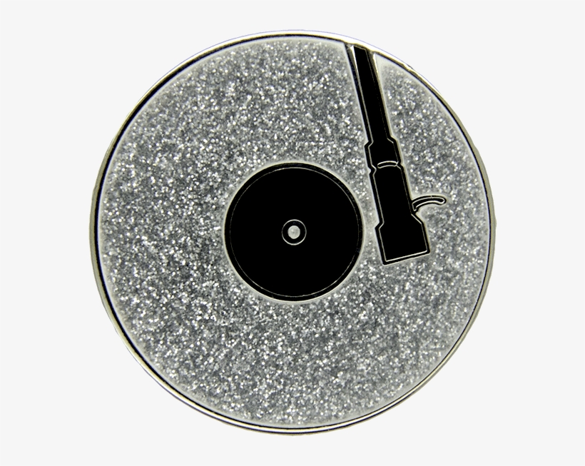 Turntable Pin, Silver Glitter - Circle - 600x600 PNG Download - PNGkit