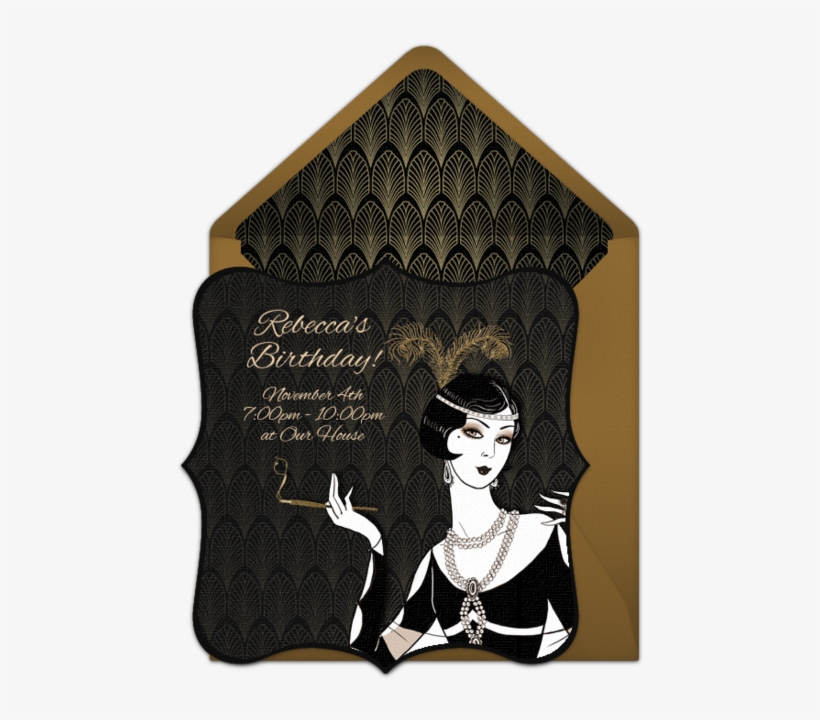 1920s Flapper Online Invitation - Illustration - 650x650 PNG Download ...