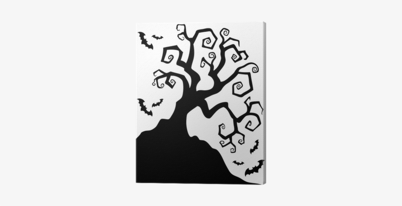 Spooky Silhouette Of Halloween Tree Canvas Print • - Halloween Tree ...