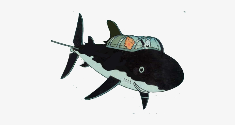 Submarine - Tintin Shark Submarine - 474x357 PNG Download - PNGkit