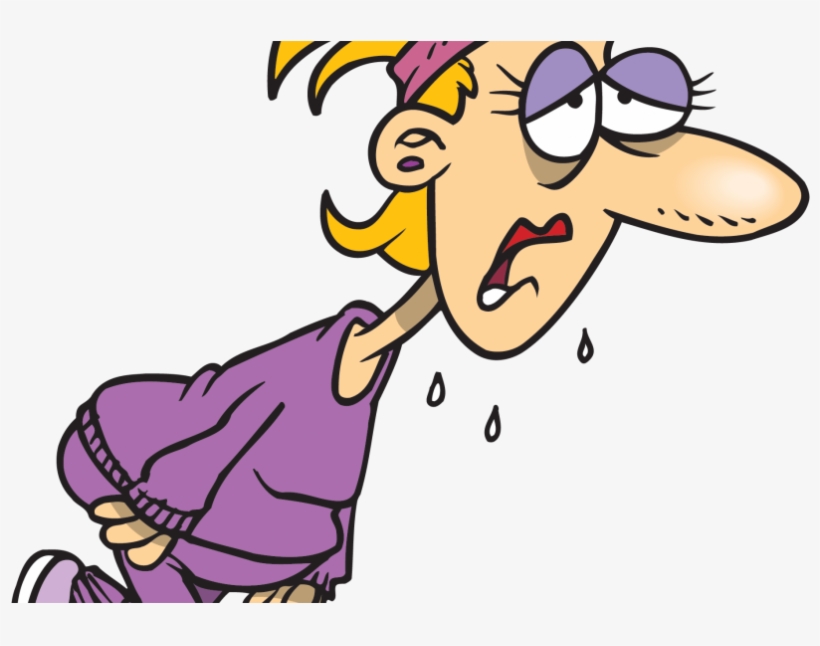 Cartoon Person Group Exercise Pencil And In - Tired From Working Out ...