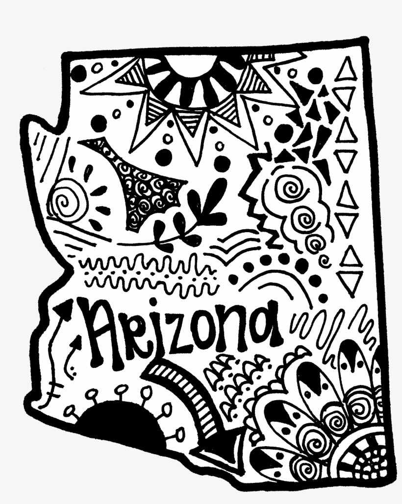 Arizona State Zentangle - 2448x3264 PNG Download - PNGkit