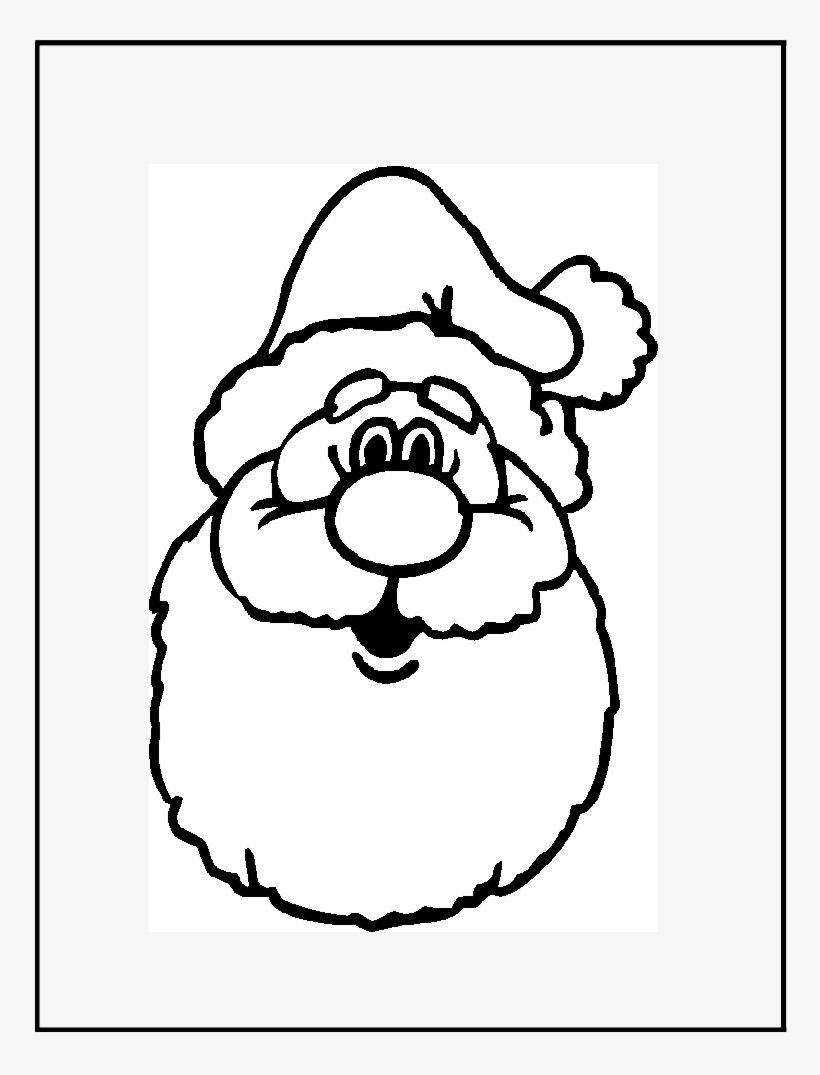 Download Transparent Gallery Santa Head Coloring Page - Father ...