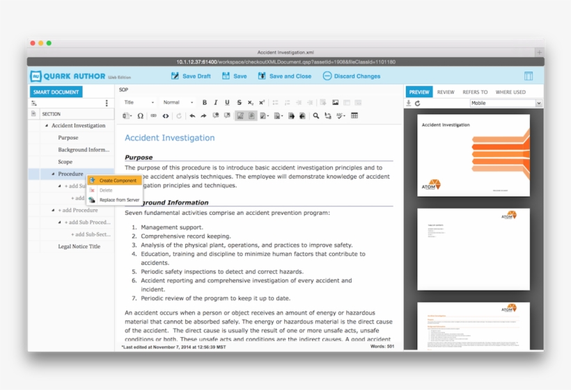 Create New Components Or Reuse Content From The Server - Quark Web Author - 1114x711 PNG ...