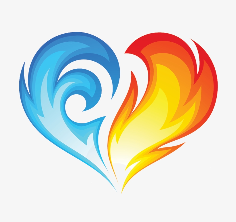 Fire And Ice Heart - 700x700 PNG Download - PNGkit