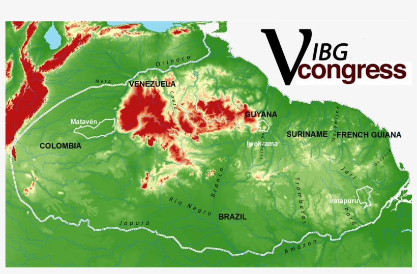 The Guiana Shield - Map - 1200x744 PNG Download - PNGkit