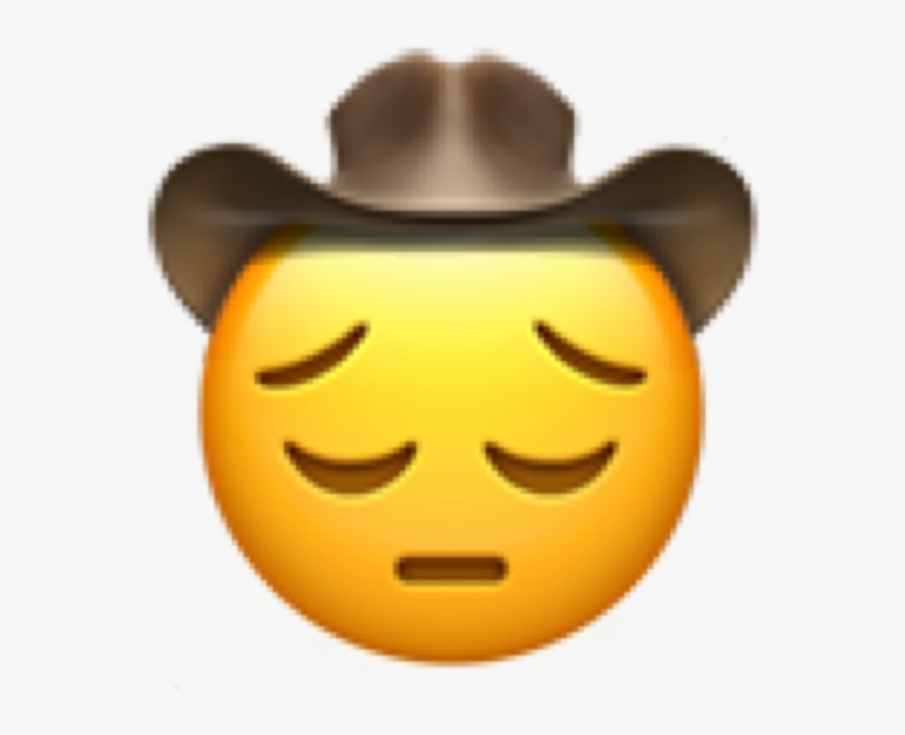 It's Real Sad Yeehaw Hours - Emoji Cowboy Sad - 1024x1024 PNG Download ...