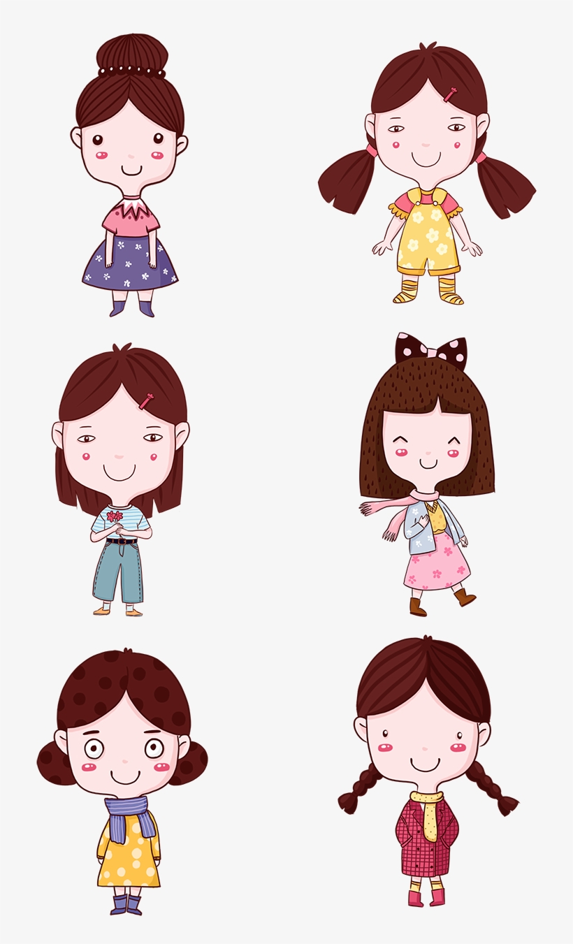 Hand Drawn Characters Cartoon Painted Opening Cute - Cartoon ...