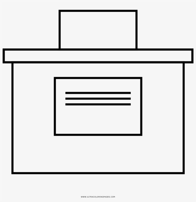 Ballot Box Coloring Page - Line Art - 1000x1000 PNG Download - PNGkit