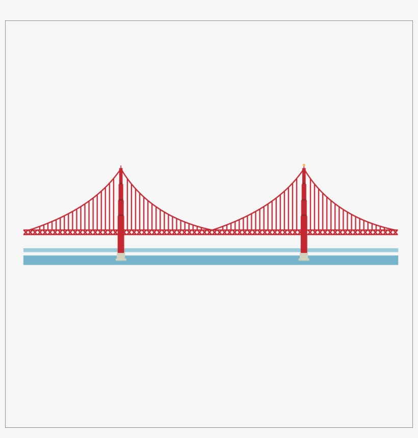 Bridge Vector Flat - Suspension Bridge With Triangle - 3547x3546 PNG ...