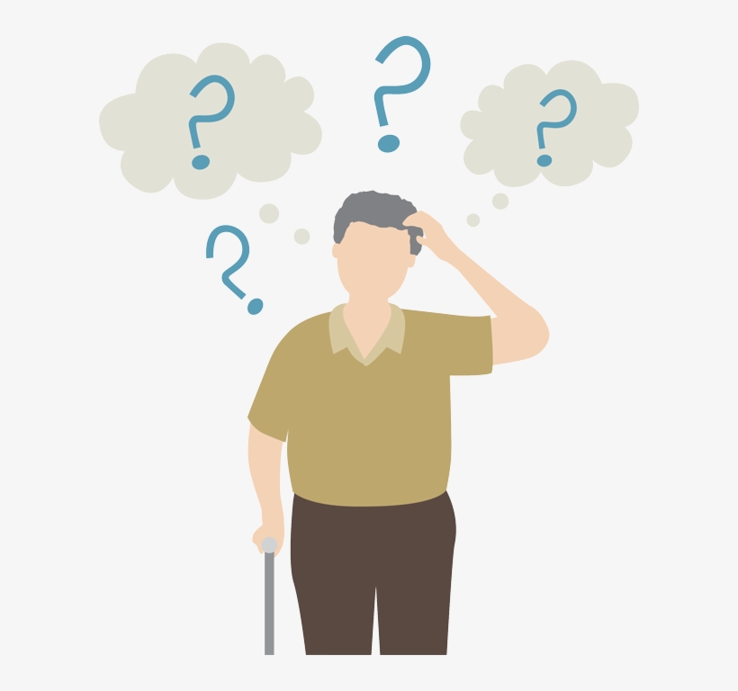 Memory Forgetting Brain Health - Confused Old Person Cartoon - 600x688 ...