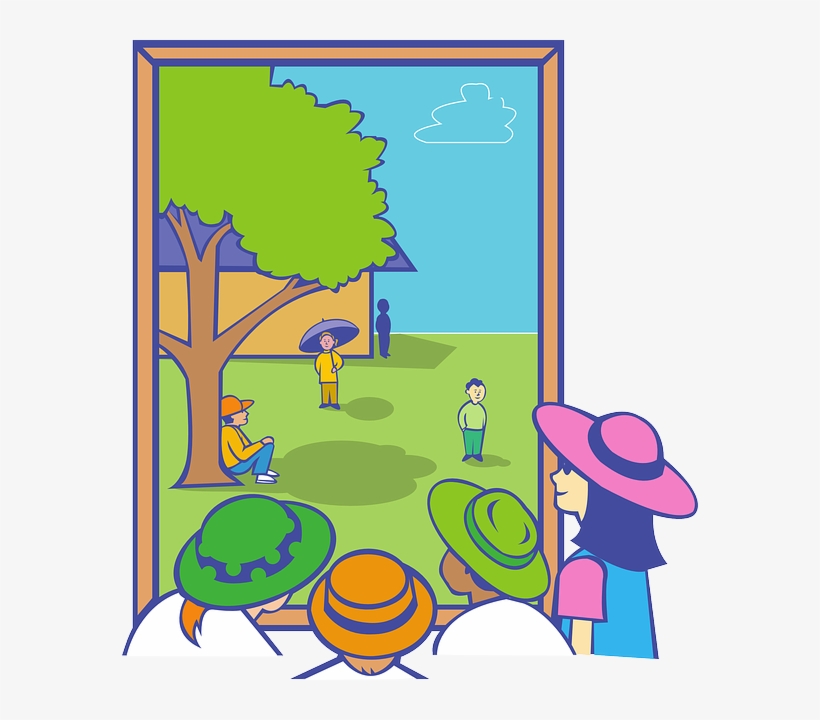 People, Boy, Kid, Girl, Kids, Child, Cartoon, Outside - Looking Out The ...