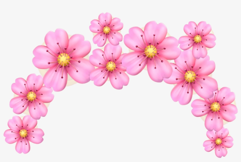 Pink Flower Crown Emoji Pinkfloweremojicrown Remixit - Blue Flower ...