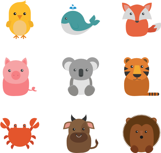 Download Animal Set 12 Icons - Flat Icon Animals - Full Size PNG Image ...