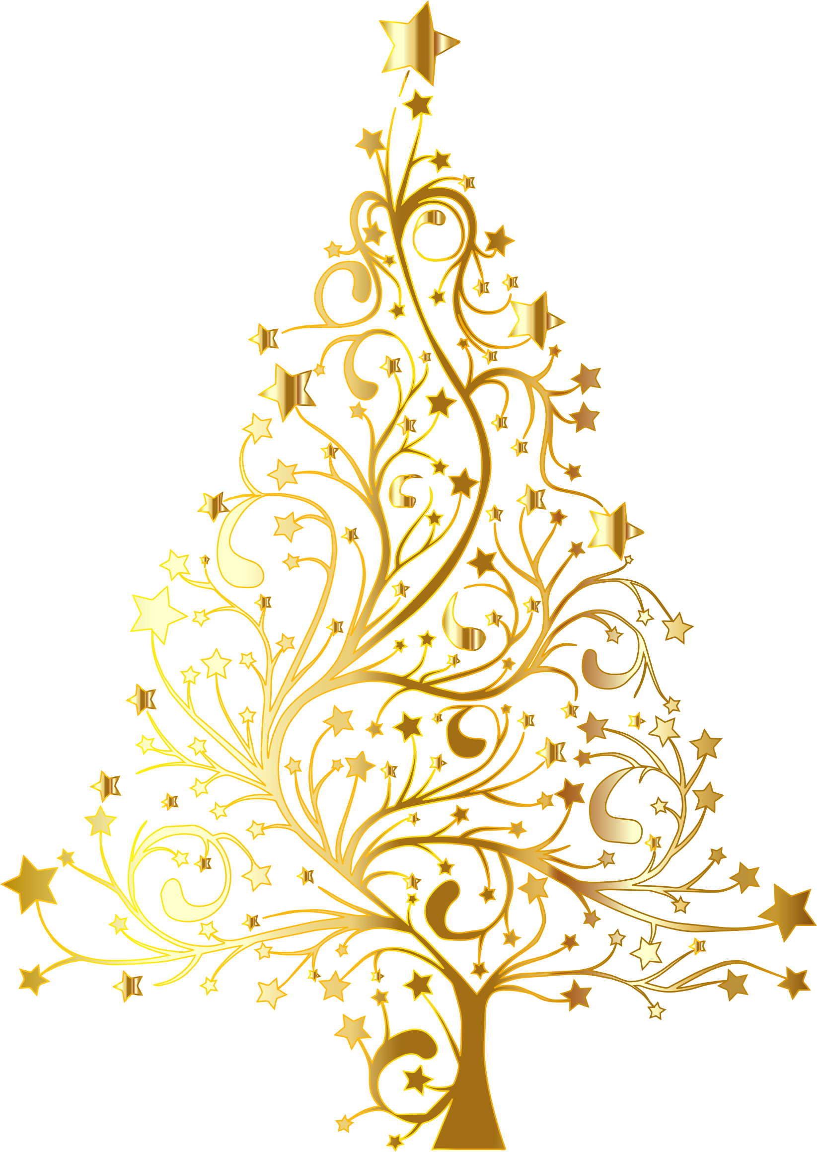 Download Starry Christmas Tree Gold No Background - Gold Christmas Tree ...
