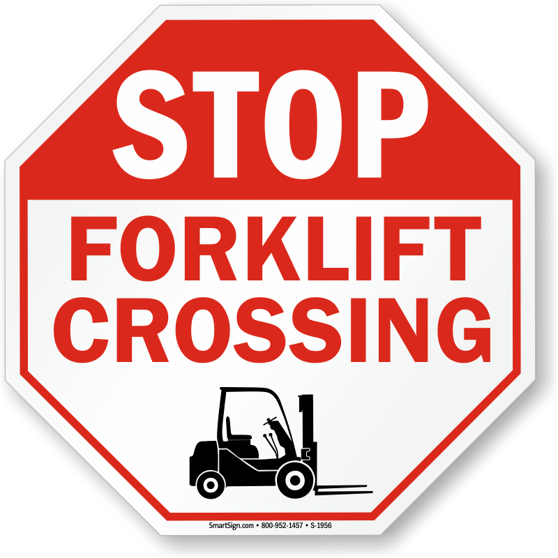 Download Forklift Lift Truck Sign - Forklift Crossing With Graphic ...