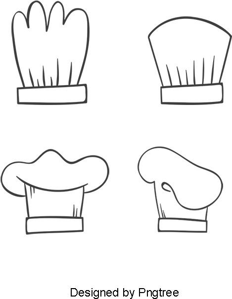 Download Transparent Vector White Chef Hat, Hand-painted Chef's Hat ...