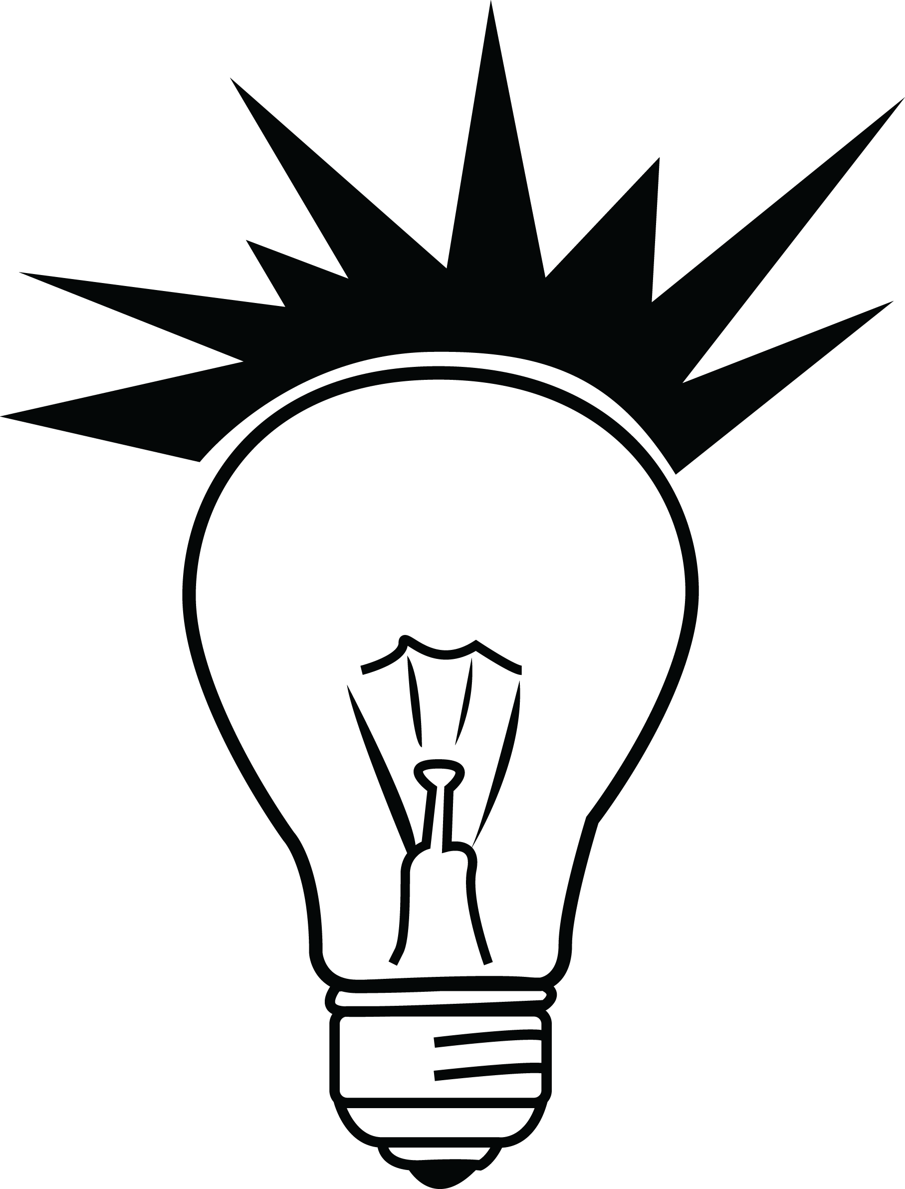 Light Bulb Clipart Black And White Clipart Vintage Black And White