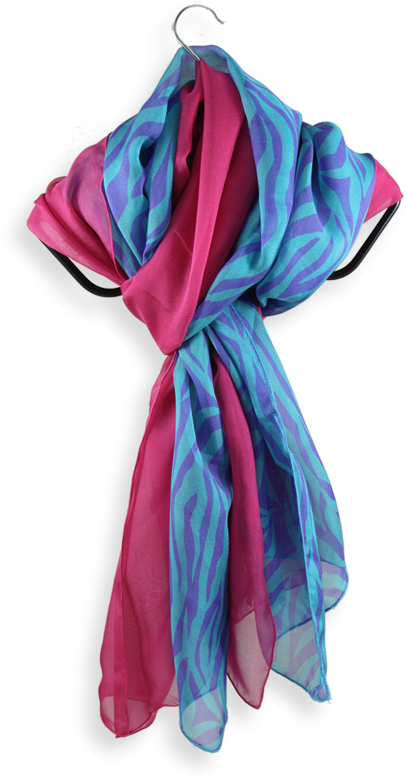 Download Scarf Silk Printed Stripes Turquoise Violet Uni Pink - Scarf ...