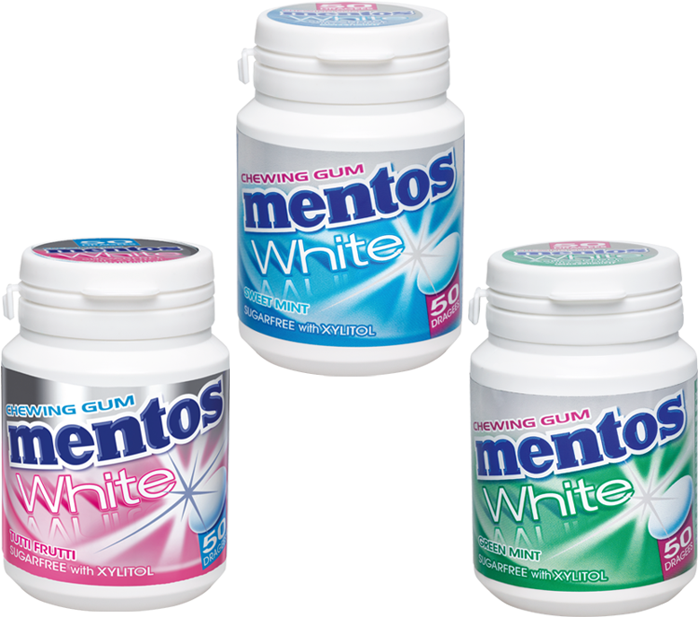 Download Mentos Gum Bottles White Tutti Frutti, Sweet Mint Und - Mentos ...