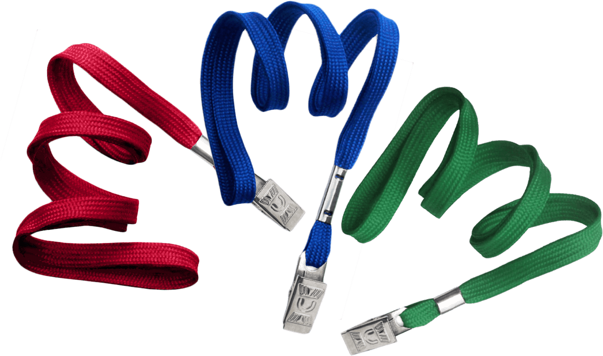 Download Tubular 10mm Lanyards With Bulldog Clip - Flat Braid Woven Non ...