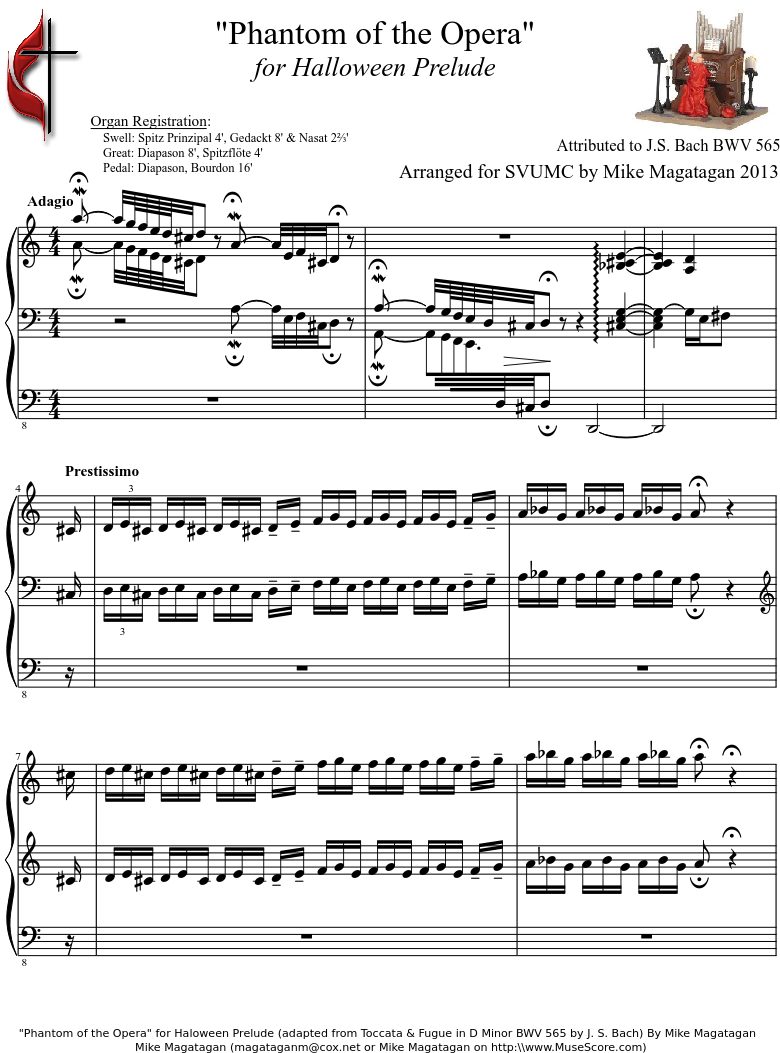 Download "phantom Of The Opera" For Halloween Prelude Sheet - Lemax ...