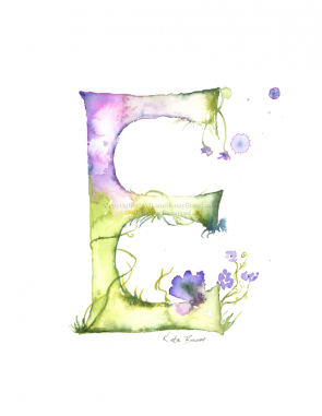 Download Monogram E Watercolor - Full Size PNG Image - PNGkit