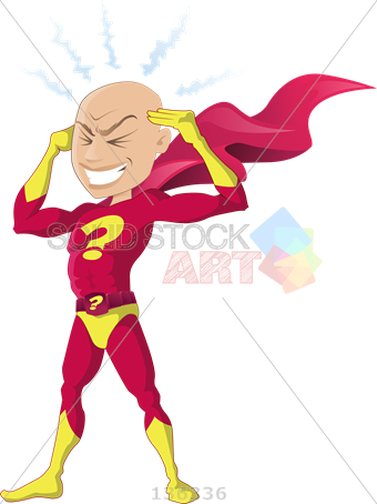 Download Stock Illustration Of Super Thinker Superhero With - Superhero ...