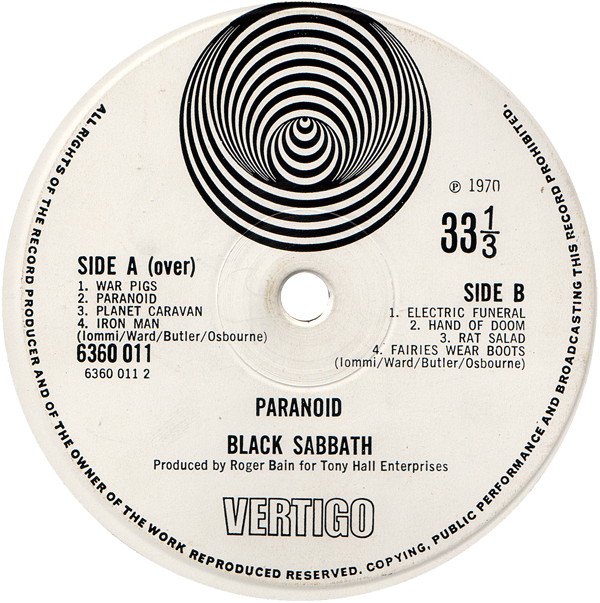 Download Label Notes - - Black Sabbath Vinyl Label - Full Size PNG ...