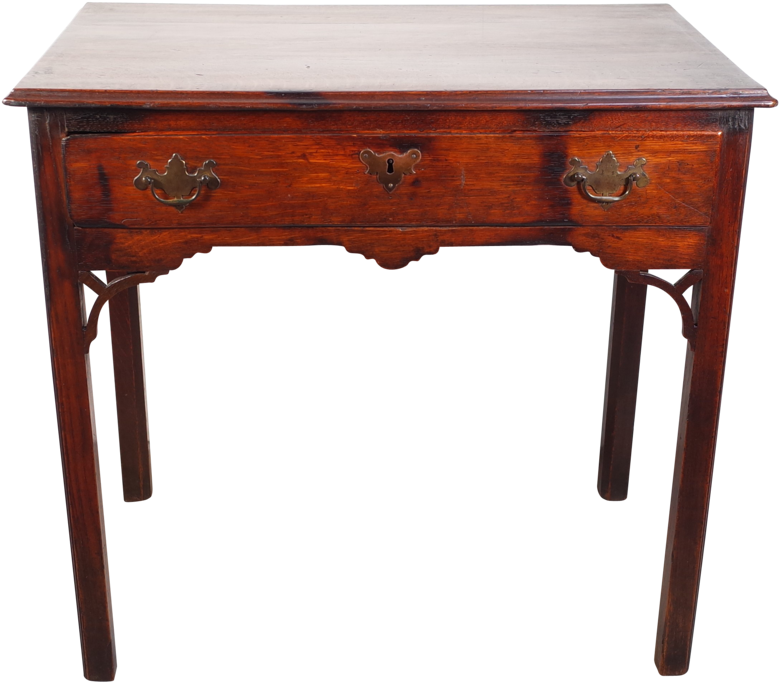 Download Oak Side Table With Pierced Corner Brackets And Single - End ...