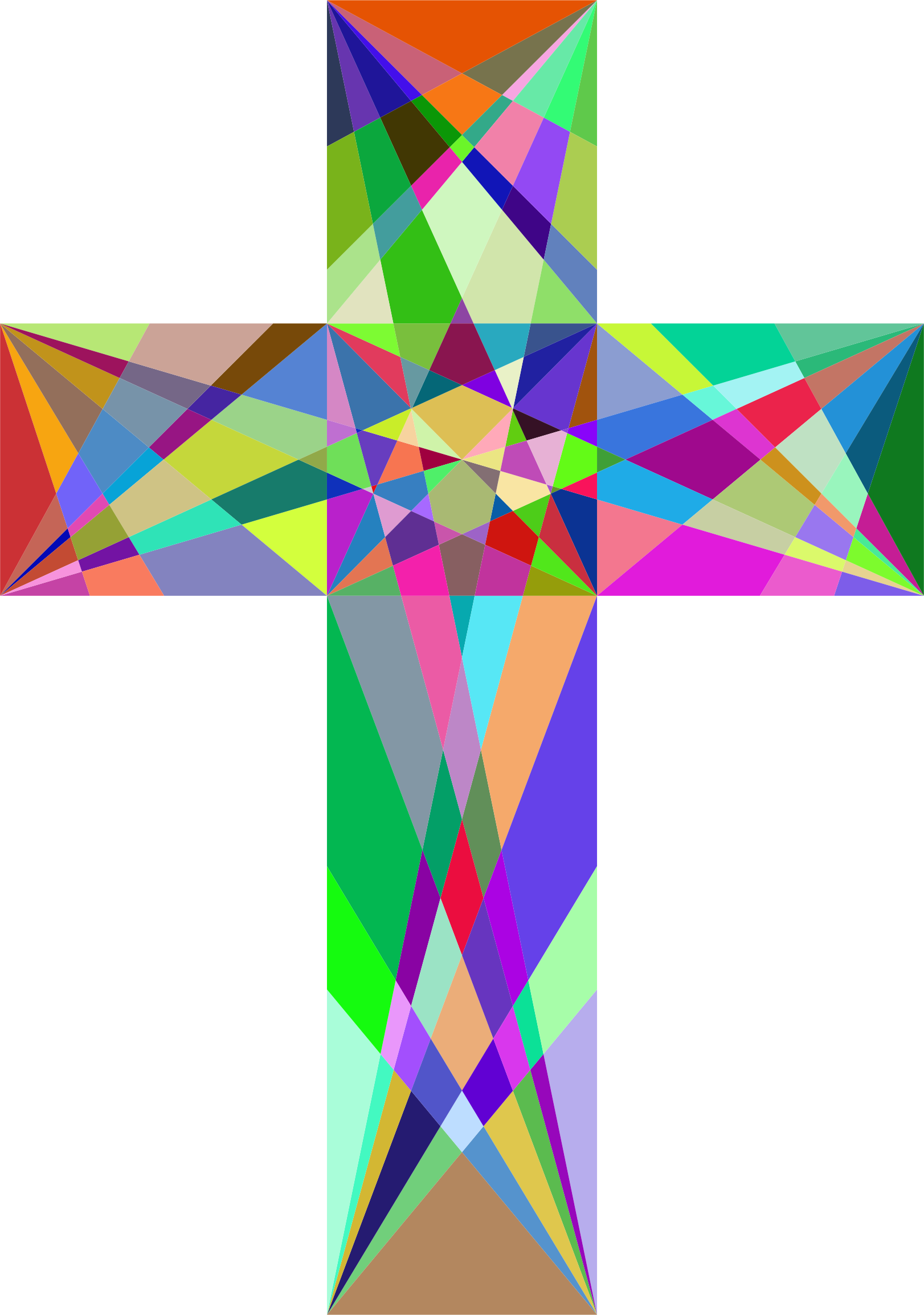 Download Clipart Prismatic Geometric Cross - Geometric Cross - Full ...