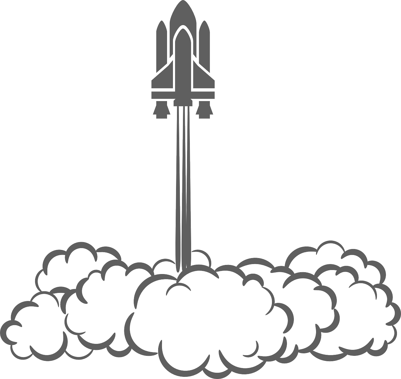 Download Space Shuttle Lift-off - Rocket Launch Clip Art - Full Size ...
