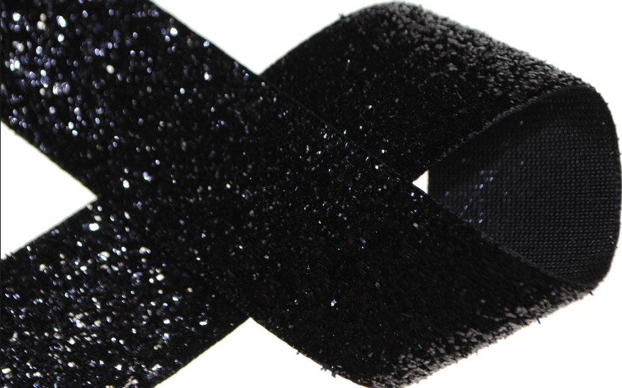 Download Glitter Bow Ribbon Transparent Image - Black Glitter Ribbon ...