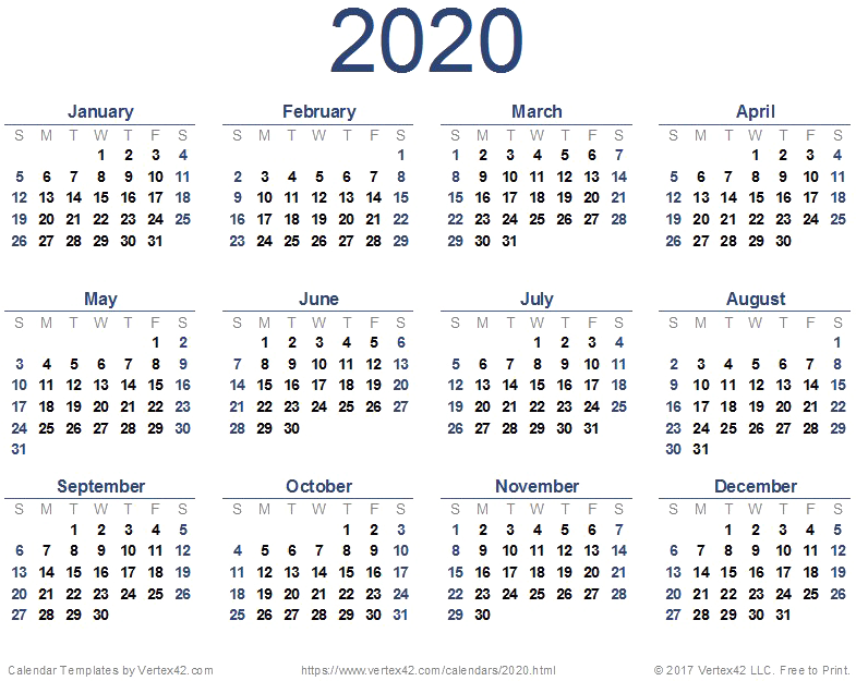 Download 2020 Calendar Png Download Image - Free Printable 2020 ...