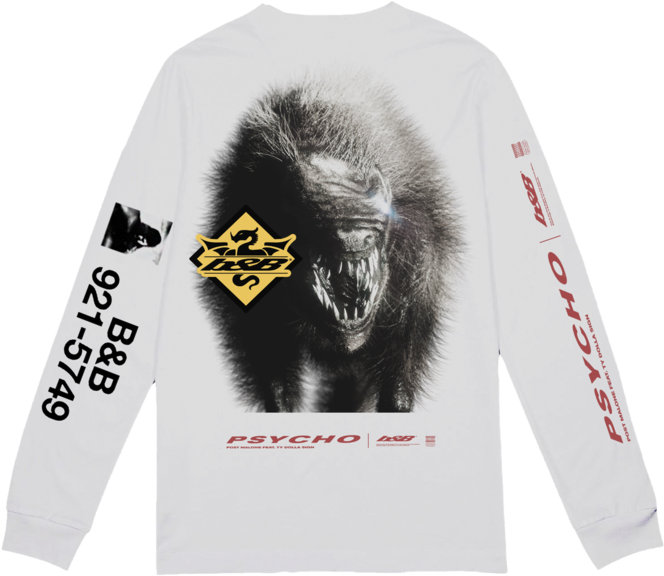 Download Post Malone Psycho Ls Tee - Post Malone Psycho Merch - Full ...