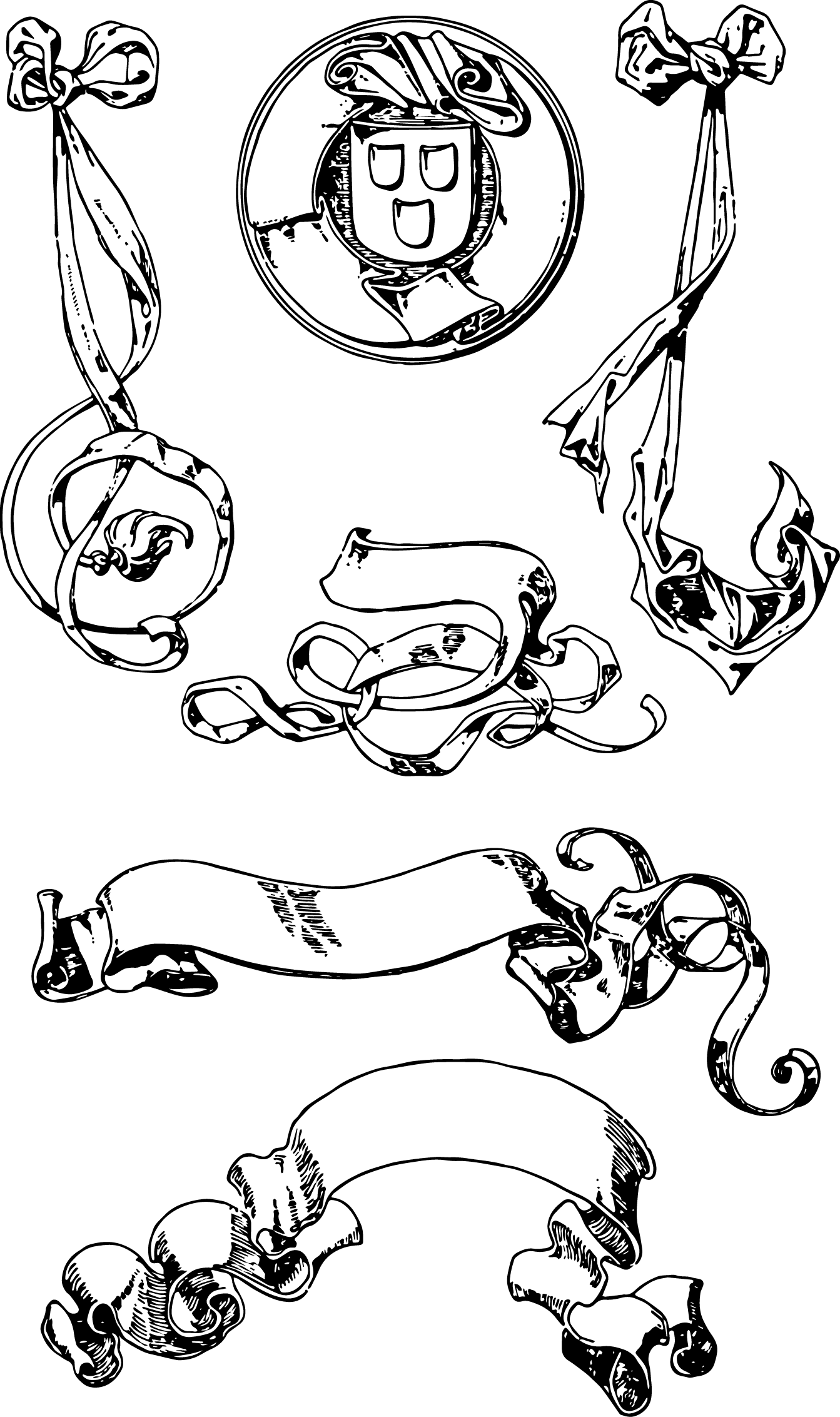 Download Jpeg Download - Vintage Ribbon Banner Outline Transparent ...