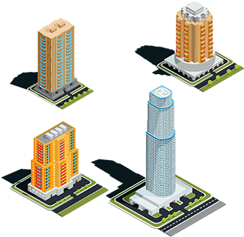 Download Vector Isometric 3d Illustrations Of Modern Urban Buildings ...